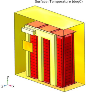 Design optimization of a battery rack system based in thermal analysis